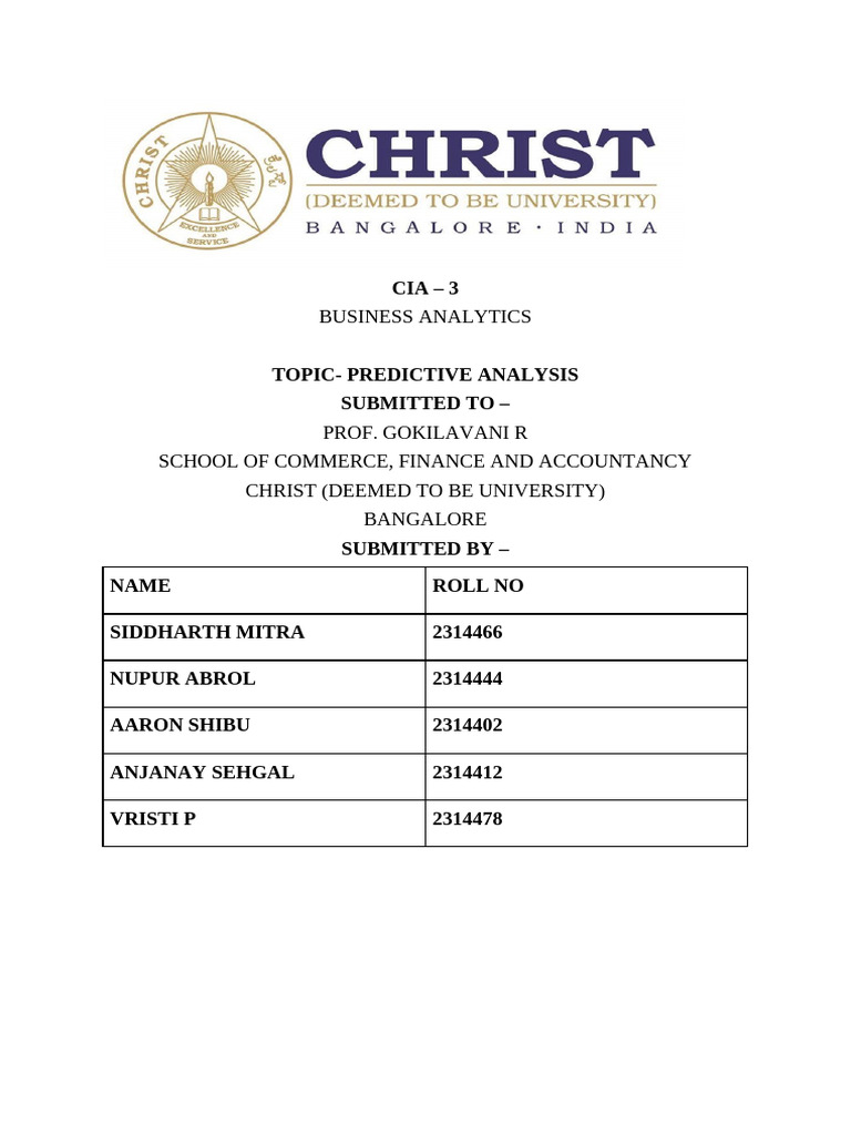 Middle Class Spending Report CIA 3 Ba | PDF | Linear Regression ...