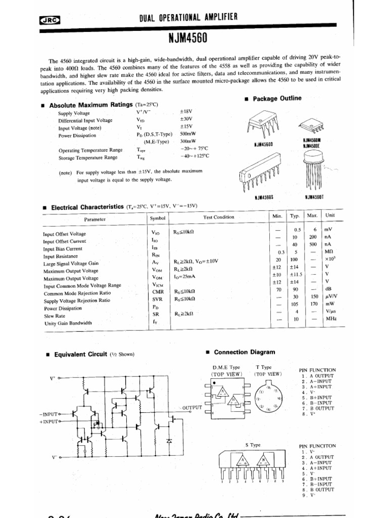 NJR Njm4560s Datasheet - Retroamplis | PDF