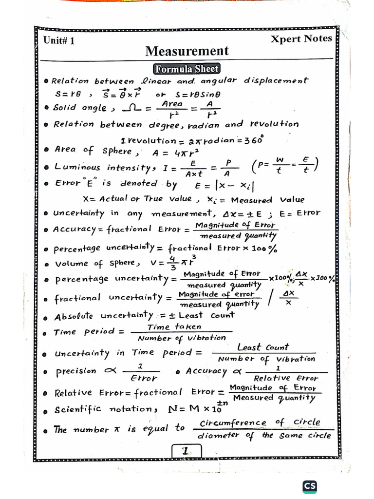 Class 11 Physics Notes PDF | PDF