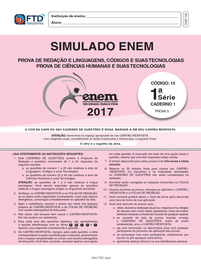 Simulado Enem | PDF | Câncer | Câncer de pulmão