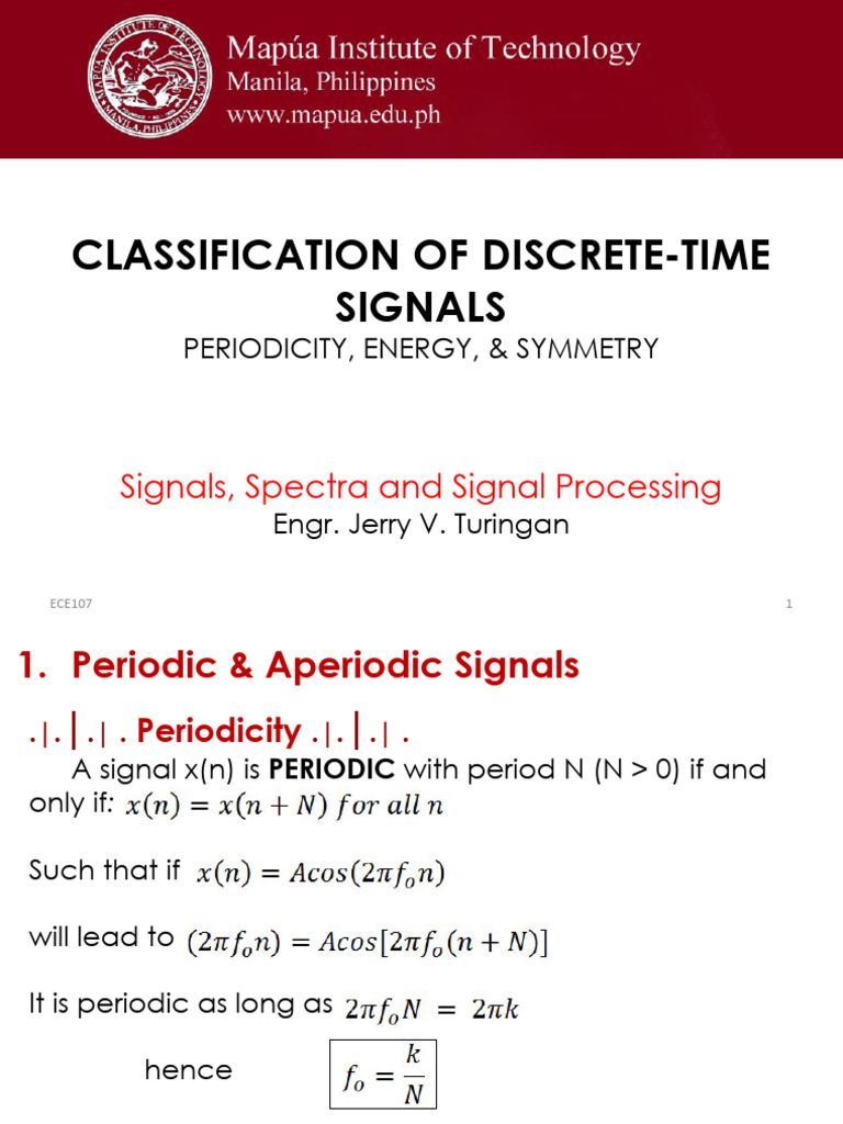 L02A-Classification-of-Discrete-time-Signals.pptx | PDF
