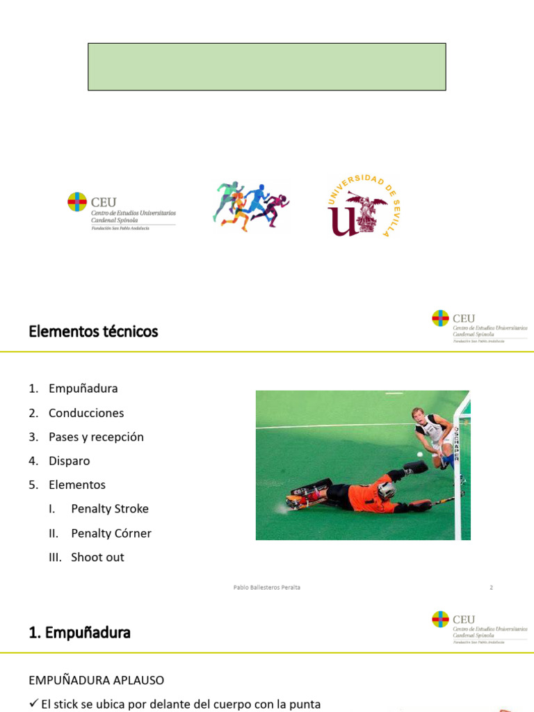 T3. Elementos Técnicos Ofensivos Del Hockey | PDF | Mano | Deportes