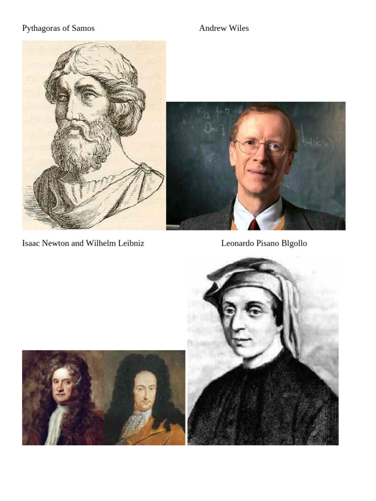 Famous Mathematicians and Their Images | PDF