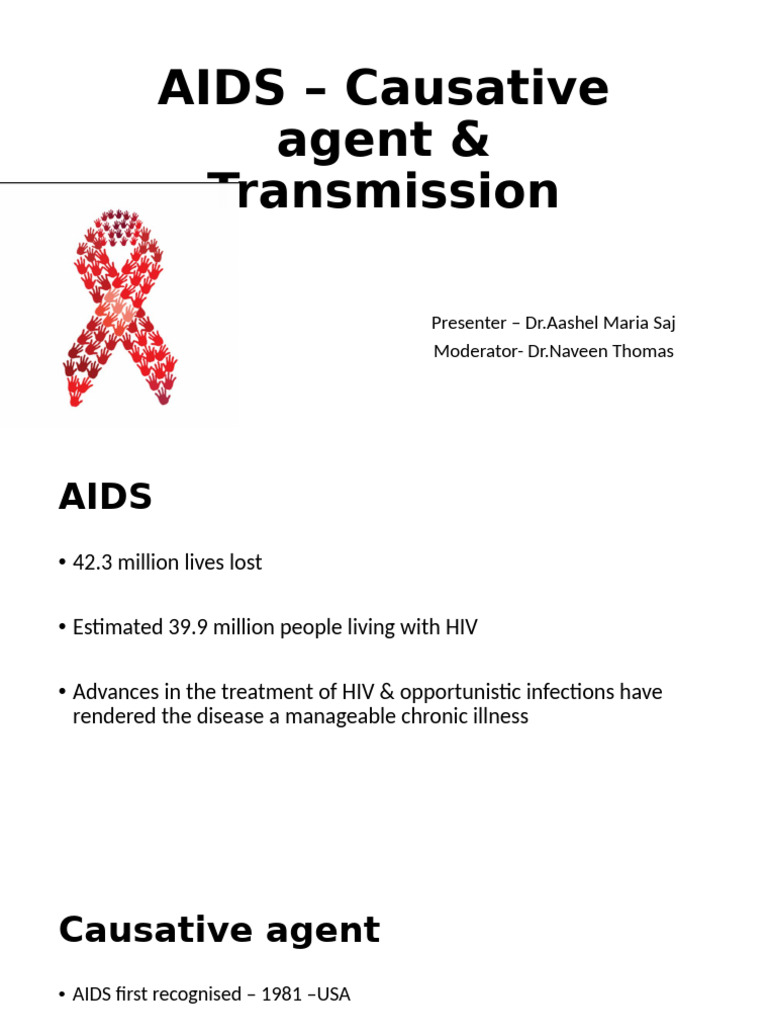 AIDS - Causative Agent & Transmission | PDF | Hiv | Virus