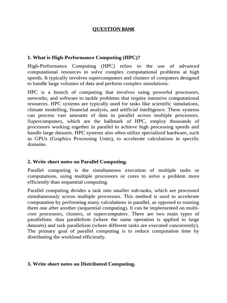 Question Bank | PDF | Cloud Computing | Parallel Computing
