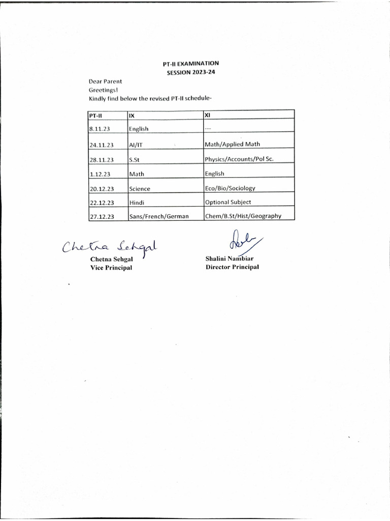 Date Sheet | PDF