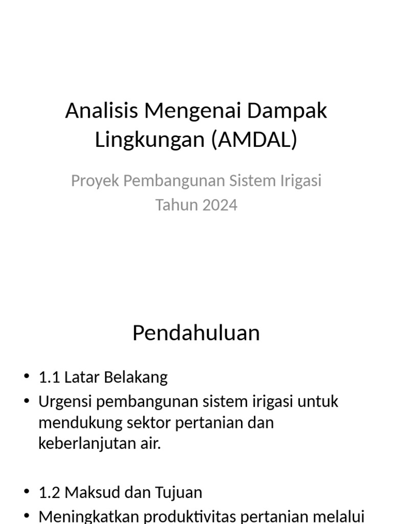 AMDAL Irigasi Presentation | PDF