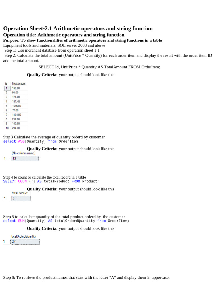 Arithmetic operators and string function | PDF | Computing | Data ... Arithmetic operators and string function | PDF | Computing | Data ...