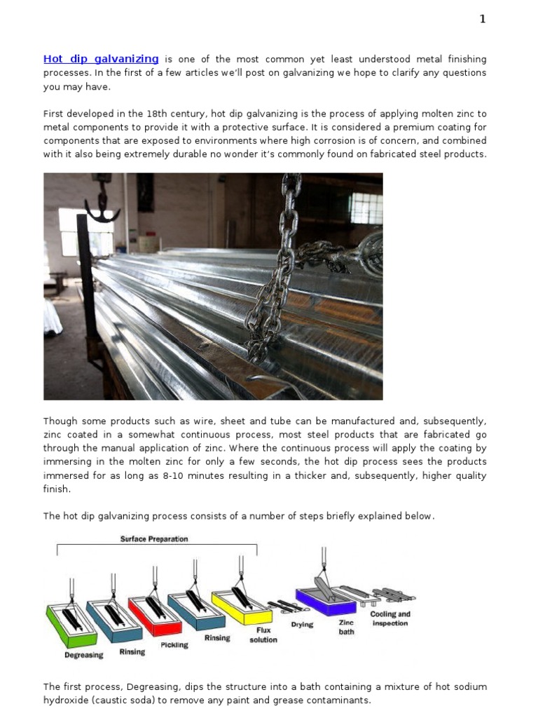 Hot Dip Galvanizing | PDF | Galvanization | Zinc