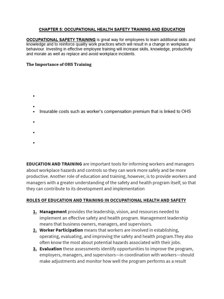 OHS Training and Safety Culture Insights | PDF | Occupational Safety ...