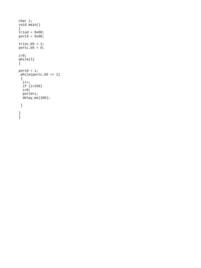 PIC Microcontroller LED Control Code | PDF