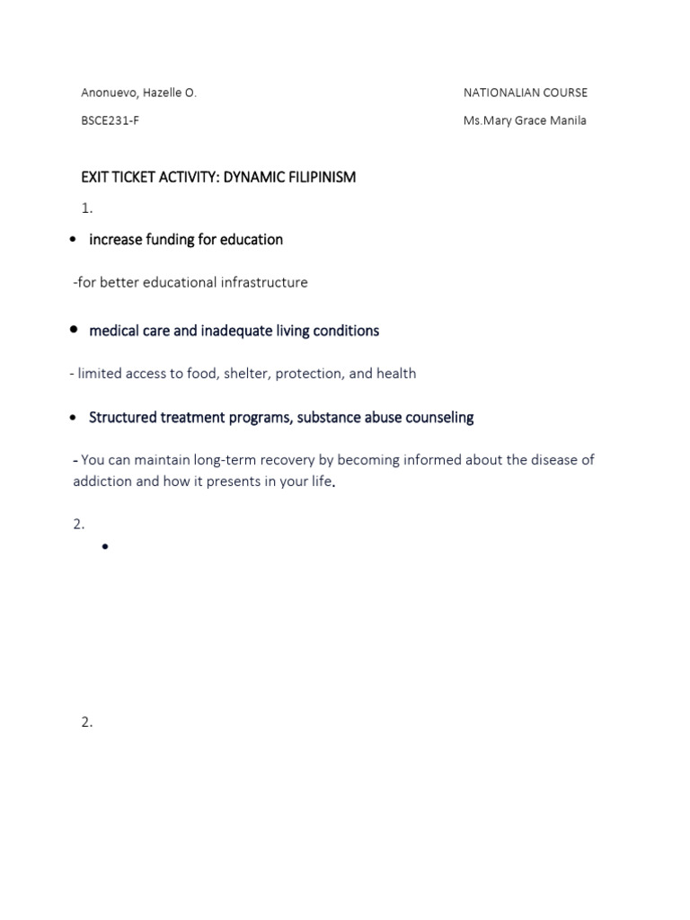 Exit Ticket | PDF