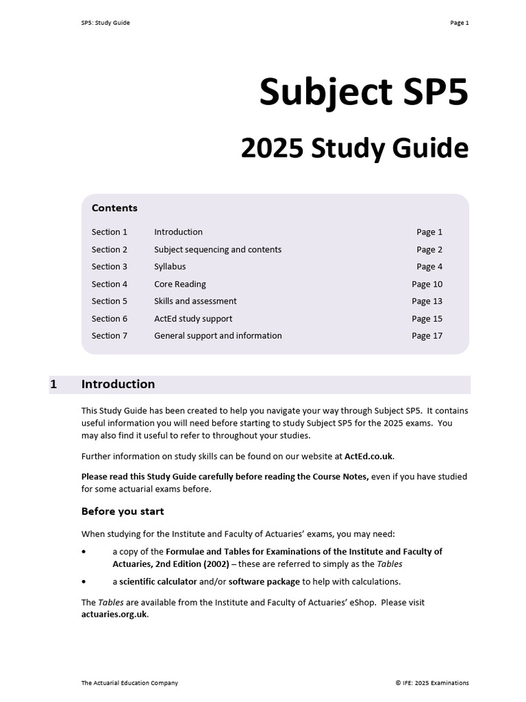 SP5 Study Guide 2025 | PDF | Financial Risk | Derivative (Finance)