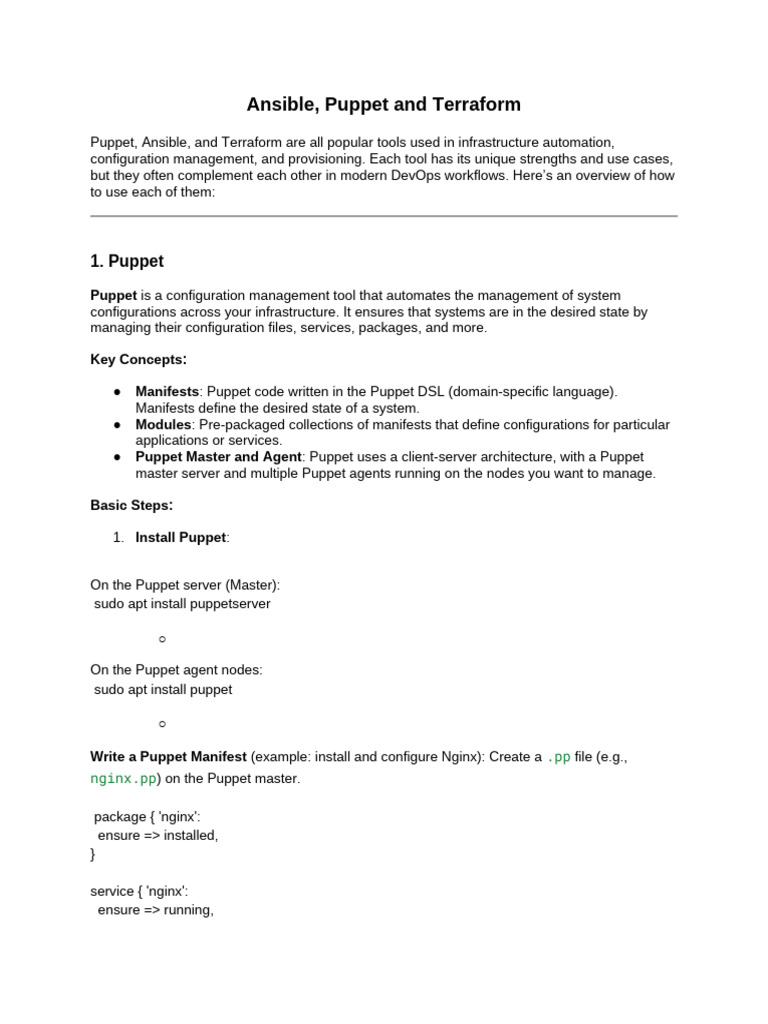 Ansible, Puppet and Terraform codes | PDF | Apache Http Server | Software Architecture