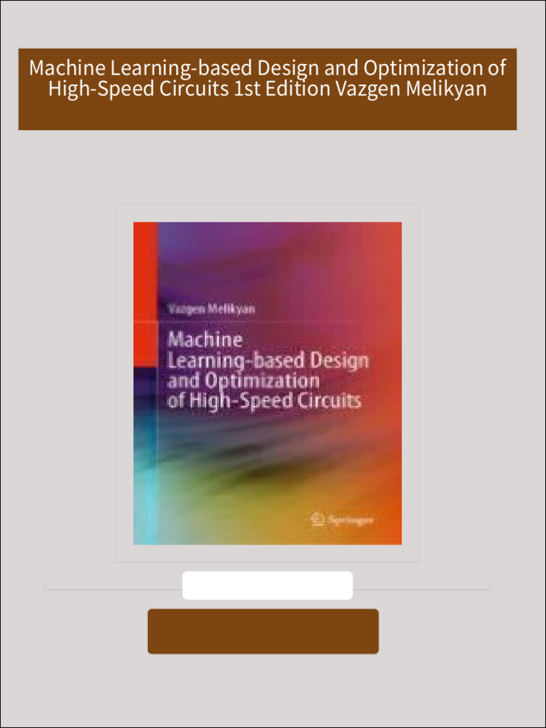 Full Download Machine Learning Based Design And Optimization Of High