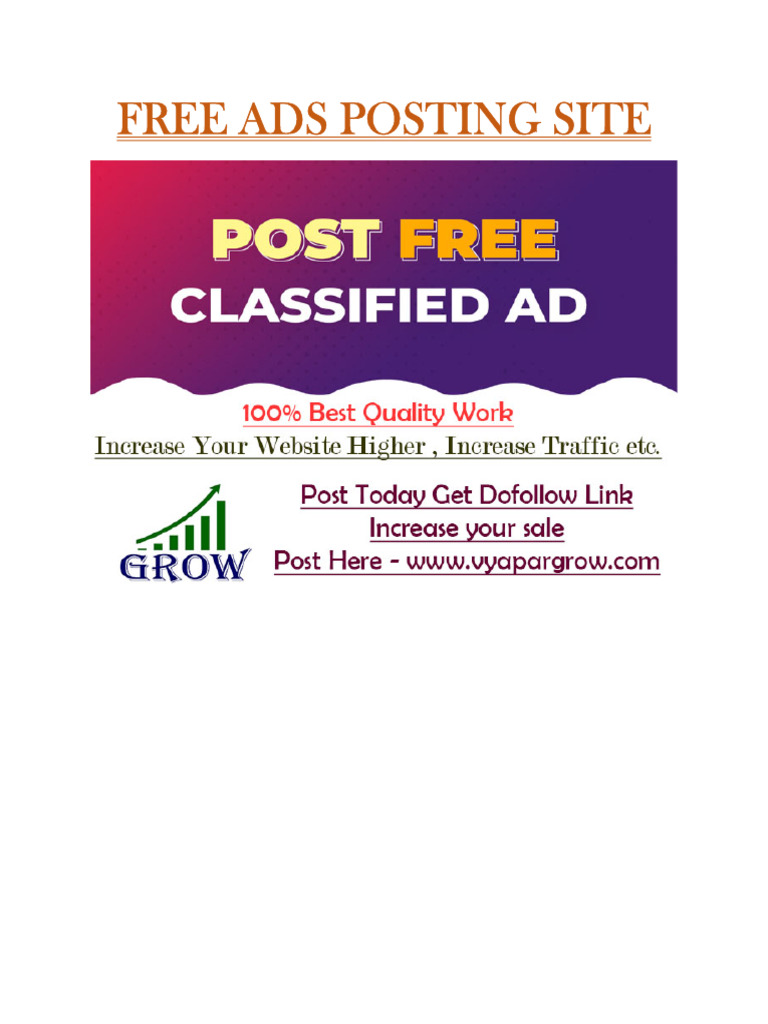 Free Ads Posting Site in India | PDF