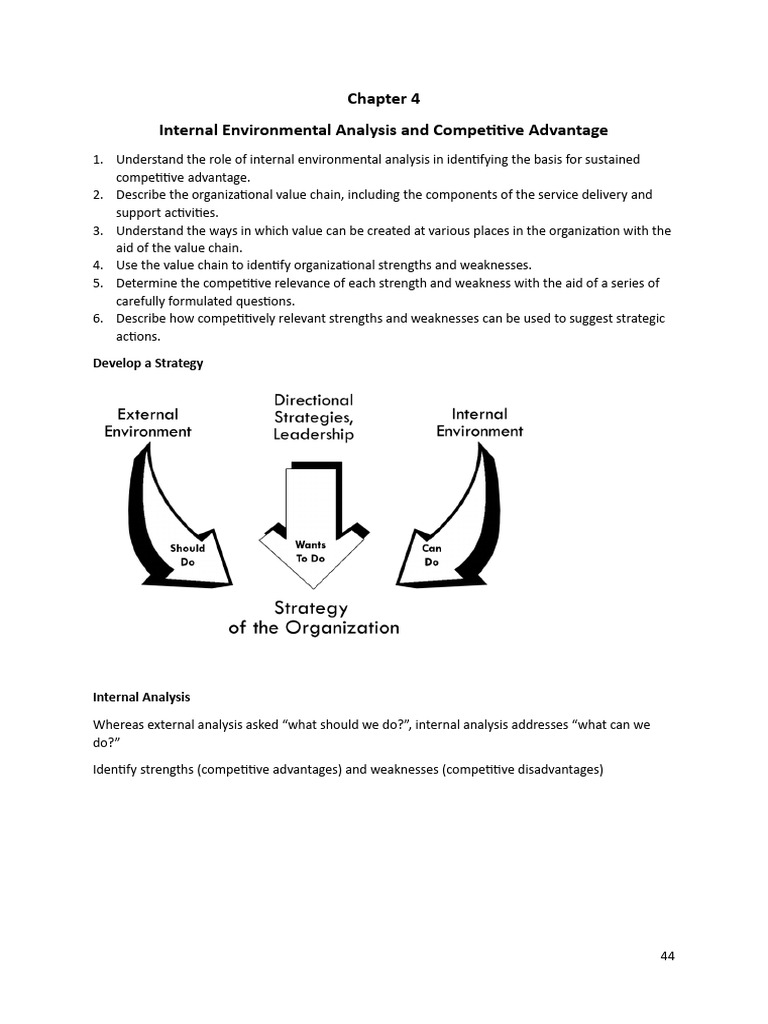 Chapter 4 - Internal Environmental Analysis and Competitive Advantage | PDF | Competitive ...