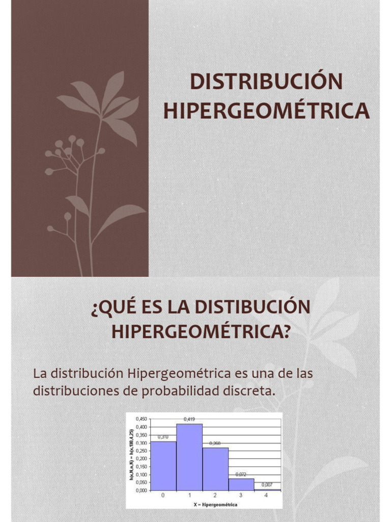 Distribucion Hipergeometrica | PDF | Muestreo (Estadísticas) | Probabilidad