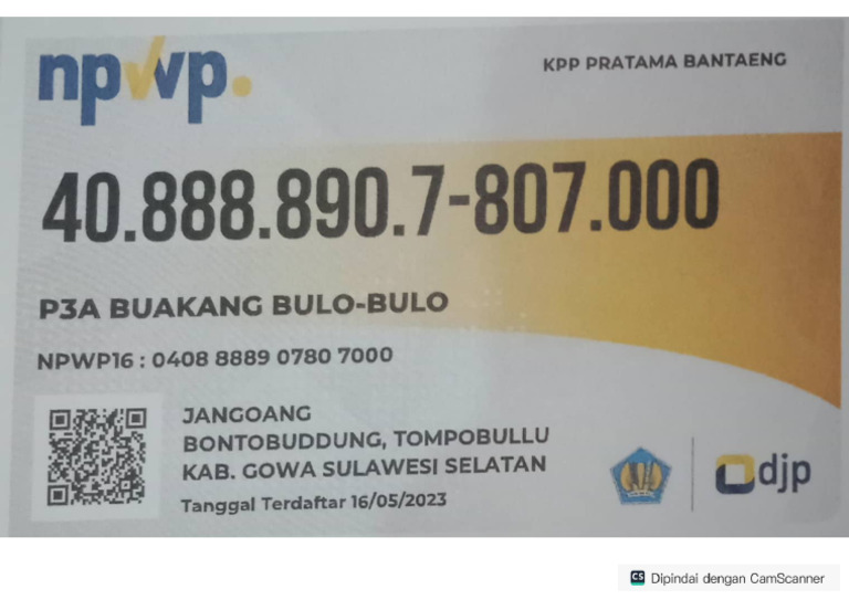 24.NPWP P3a Buakang Bulo-Bulo | PDF