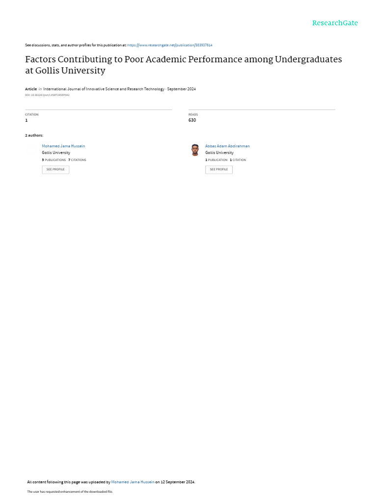 Poor Academic Performance at Gollis University | PDF | Teachers ...