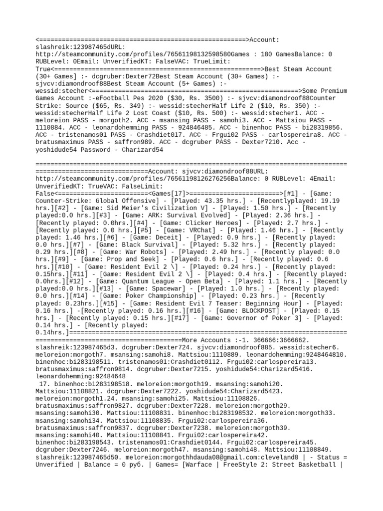 steam accounts | PDF | Tom Clancy | Video Game Franchises