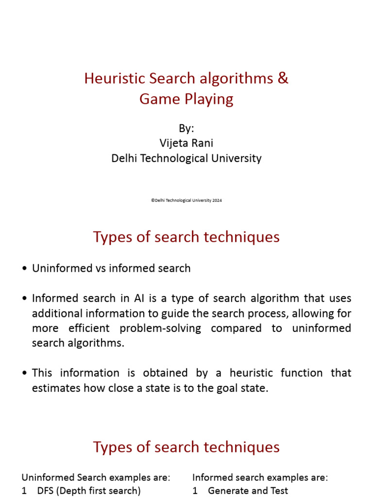 heuristic search and game playing | PDF | Dynamic Programming | Algorithms heuristic search and game playing | PDF | Dynamic Programming | Algorithms