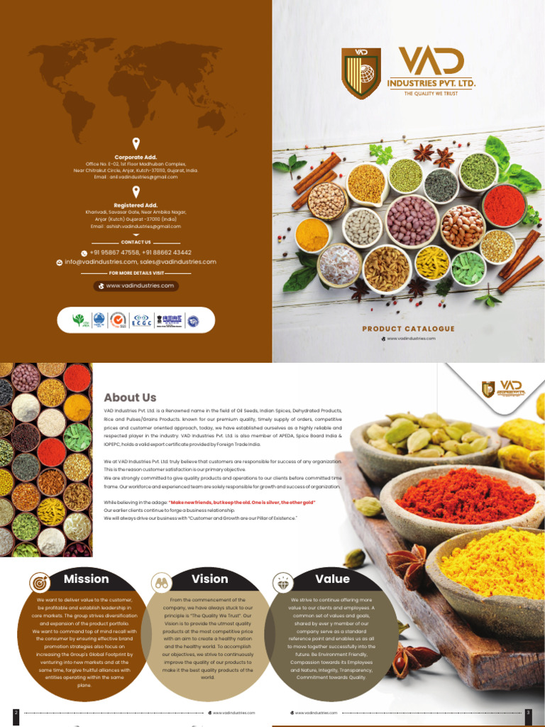 Brochure Vad Industries | PDF | Rice | Cereals