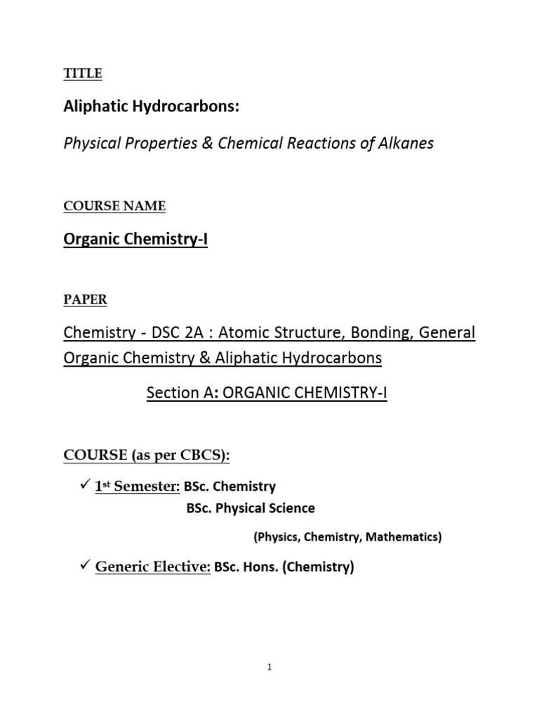 Alkanes: Properties & Reactions Explained | PDF | Alkane | Chemical Reactions
