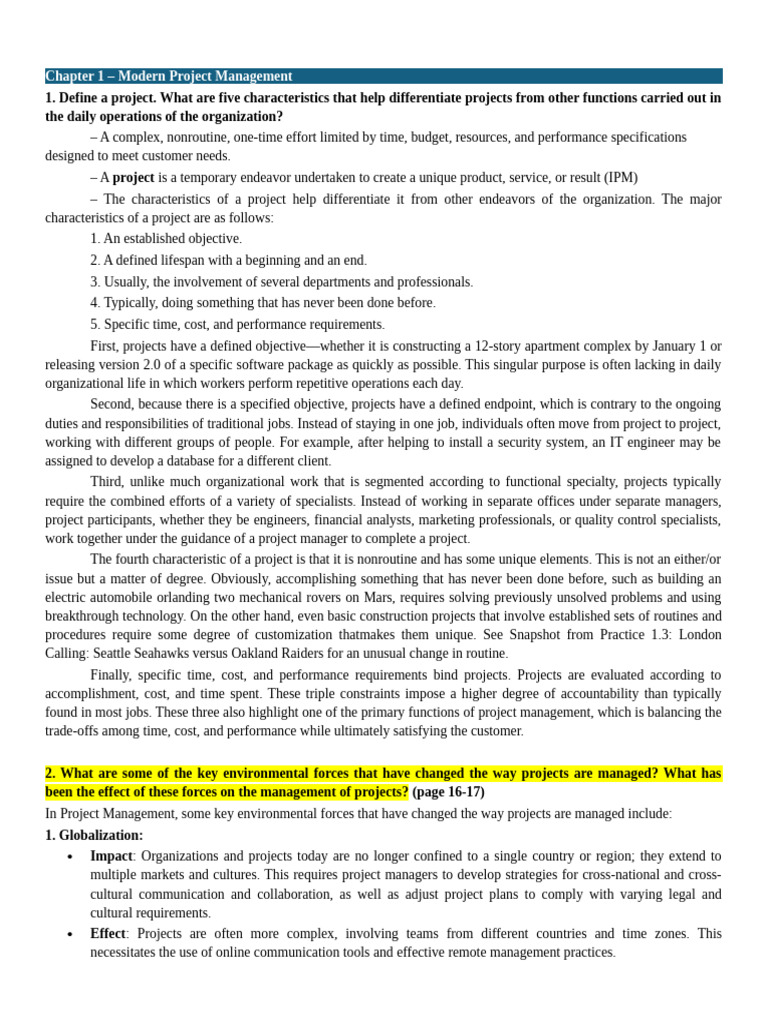 Note - Project Management | PDF | Agile Software Development | Project ...