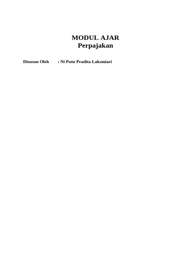 Modul Ajar Perpajakan | PDF