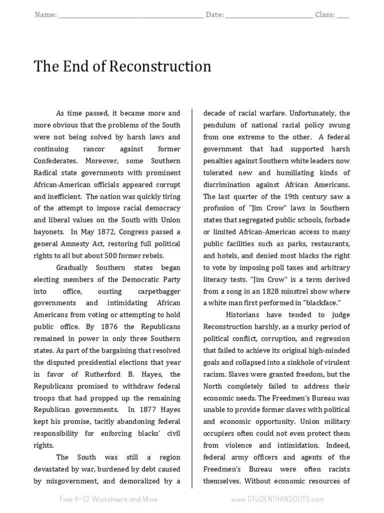 07.06-end-of-reconstruction-reading-questions-worksheet | PDF ...