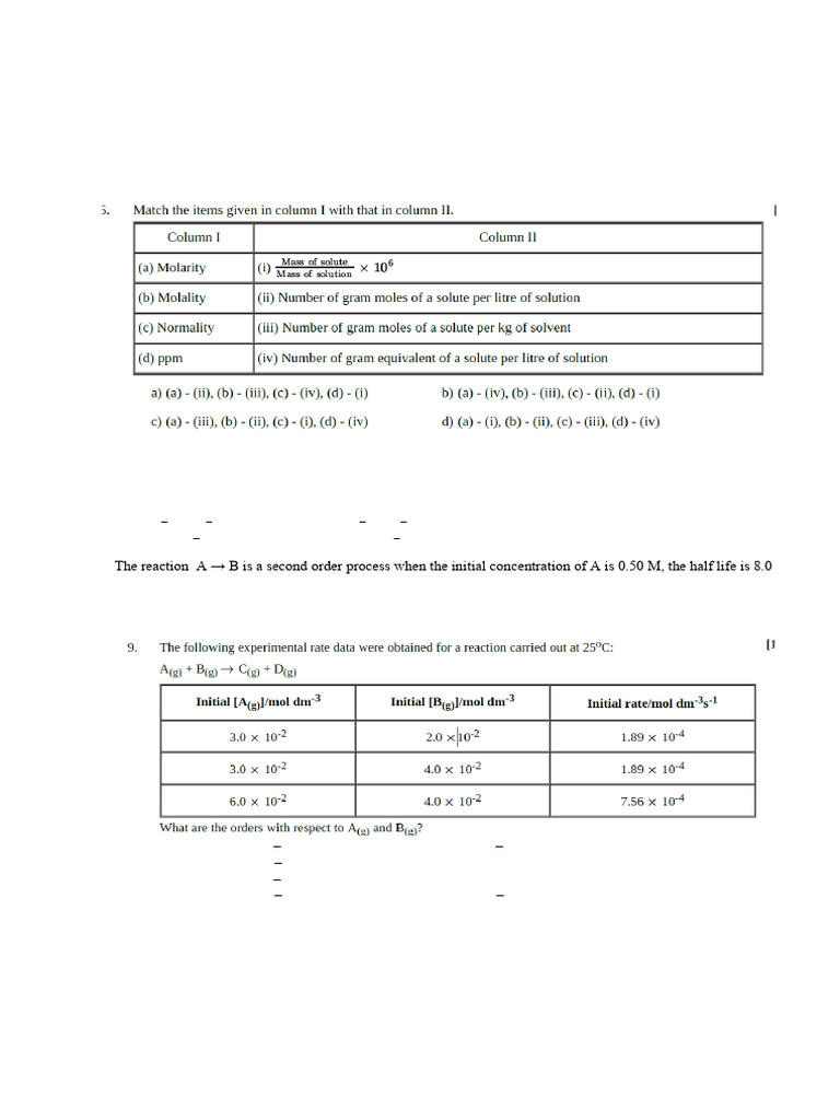 Volume 1 Test Question | PDF | Lanthanide | Transition Metals