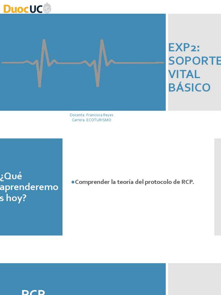 Clase 4 - RCP, DAE, MANIOMBRA DE HEIMLICH | PDF | Reanimación ...