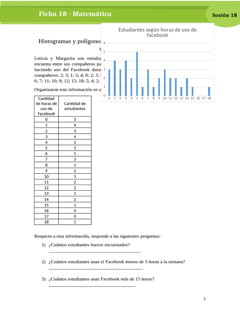 RP-MAT2-K18 - Ficha #18 | PDF | Histograma