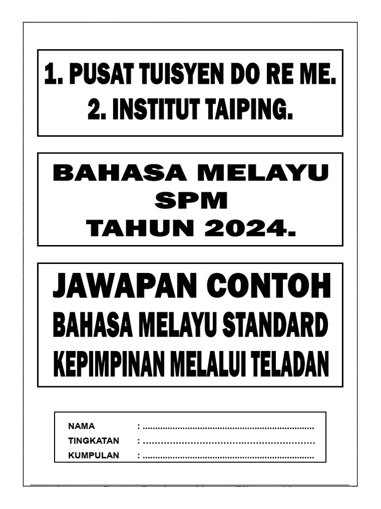 Moduljawapan Contoh BM Standard t5 | PDF