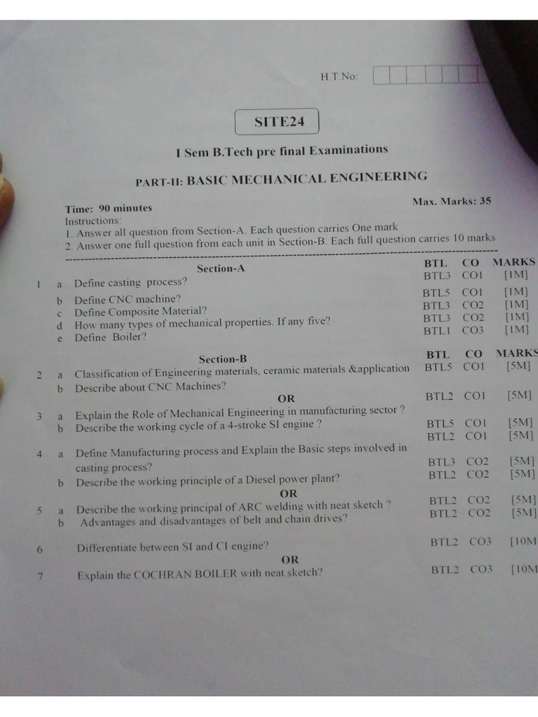 BME Pre Final Papers | PDF