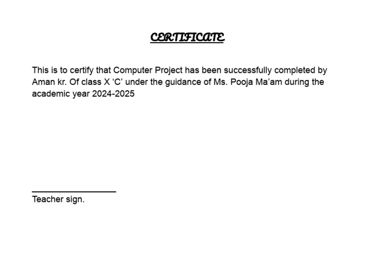 Aman Certificate | PDF