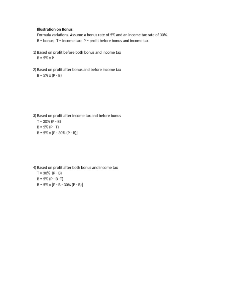Bonus Calculation Methods | PDF | Taxes | Income