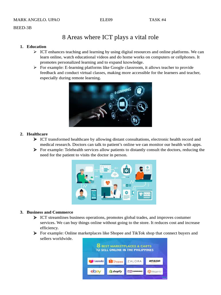 8 Areas where ICT plays a vital role (1) | PDF | Educational Technology ...
