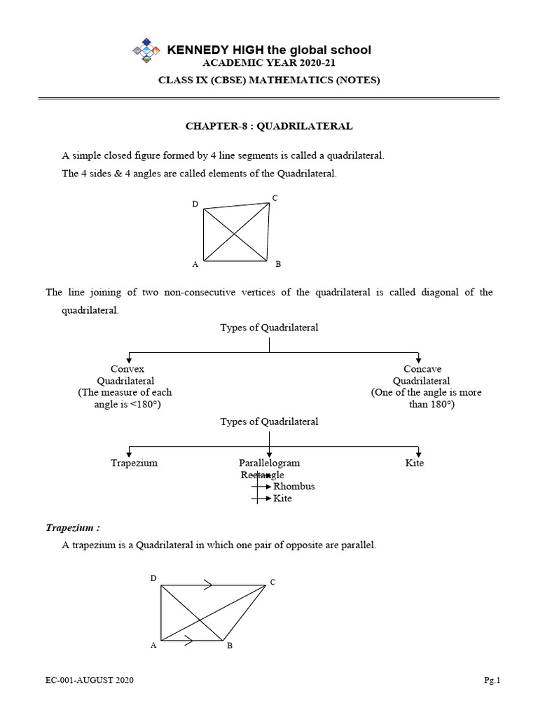 ch8 Quadrilaterals | PDF | Geometric Shapes | Convex Geometry