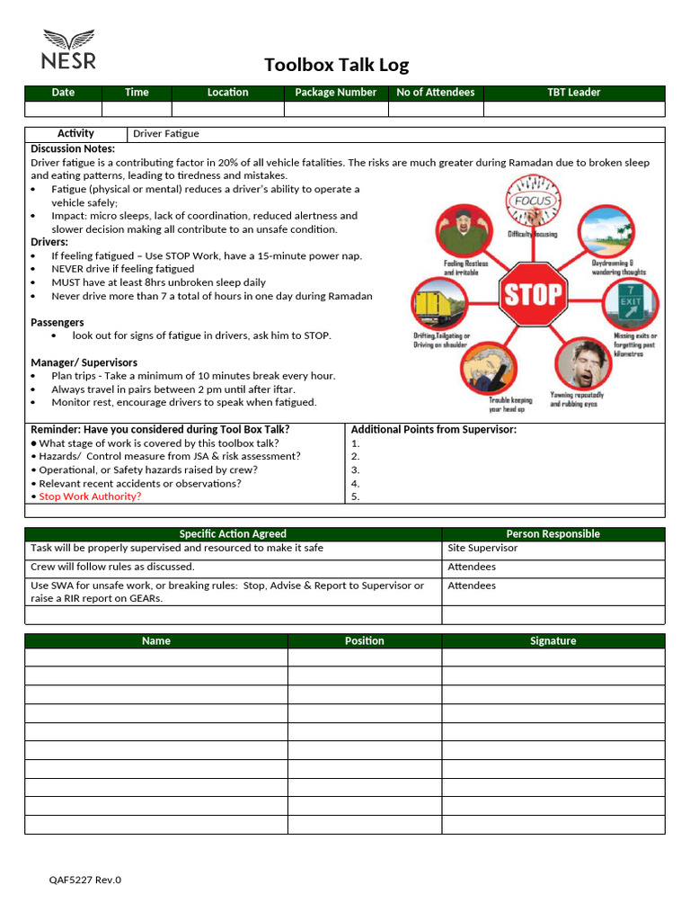 TBT - Driver Fatigue | PDF