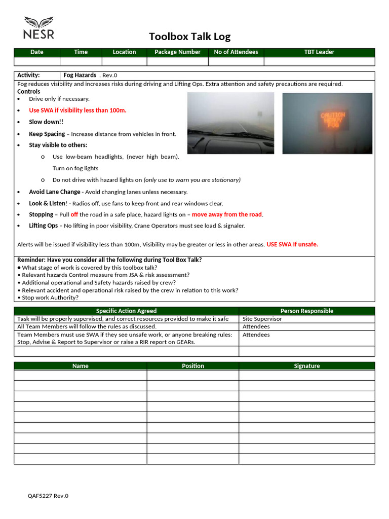 TBT - Fog Risks | PDF
