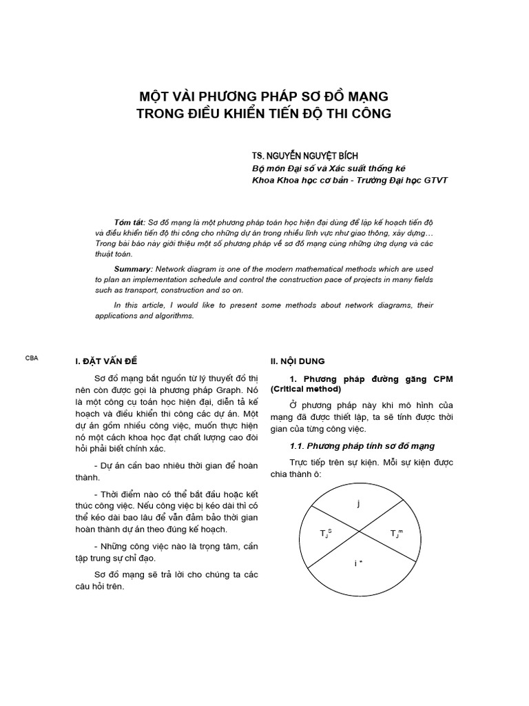 Mét V Iph NG PH P S ®Å M NG Trong ®iòu Khión Tiõn ®É Thi C NG | PDF