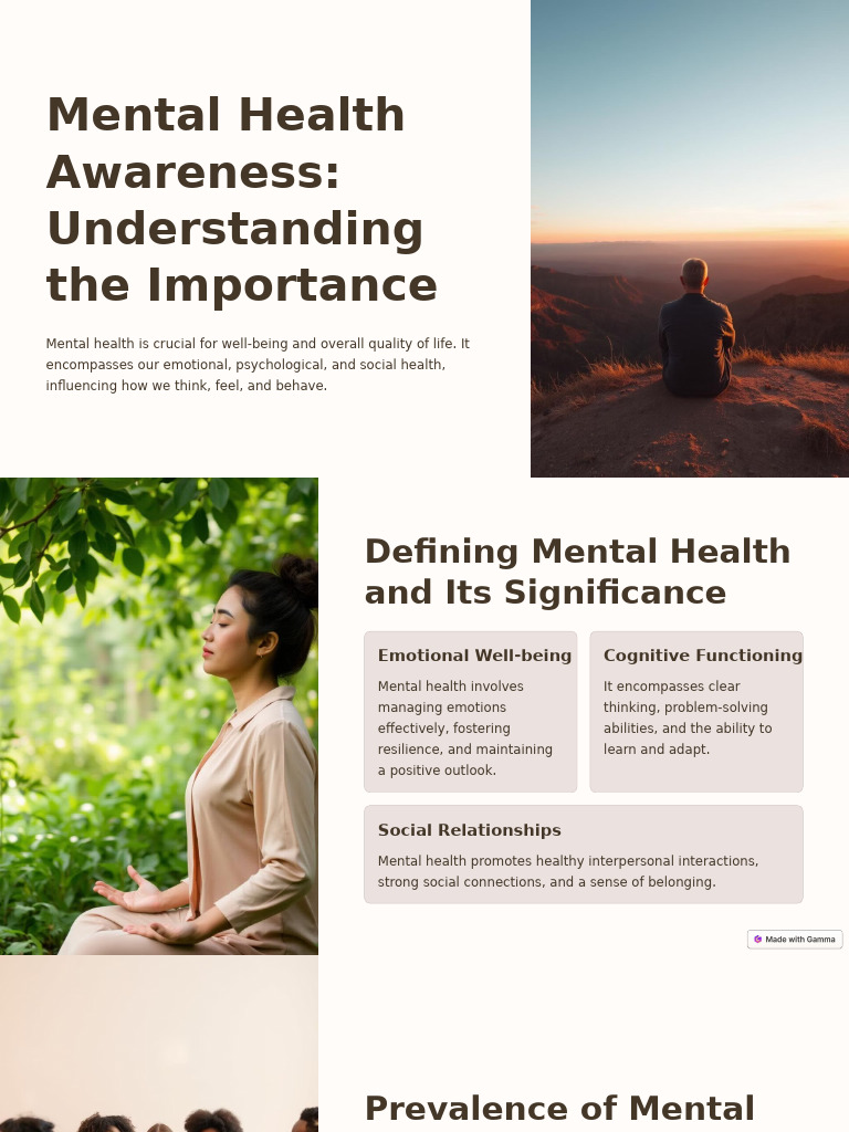 Mental Health Awareness Understanding the Importance | PDF | Mental Health | Mental Disorder