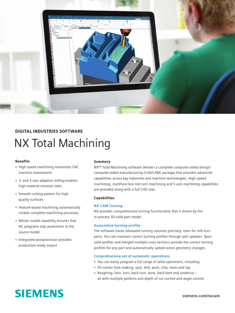 Siemens SW NX Total Machining Fact Sheet | PDF | Machining | Computer ...