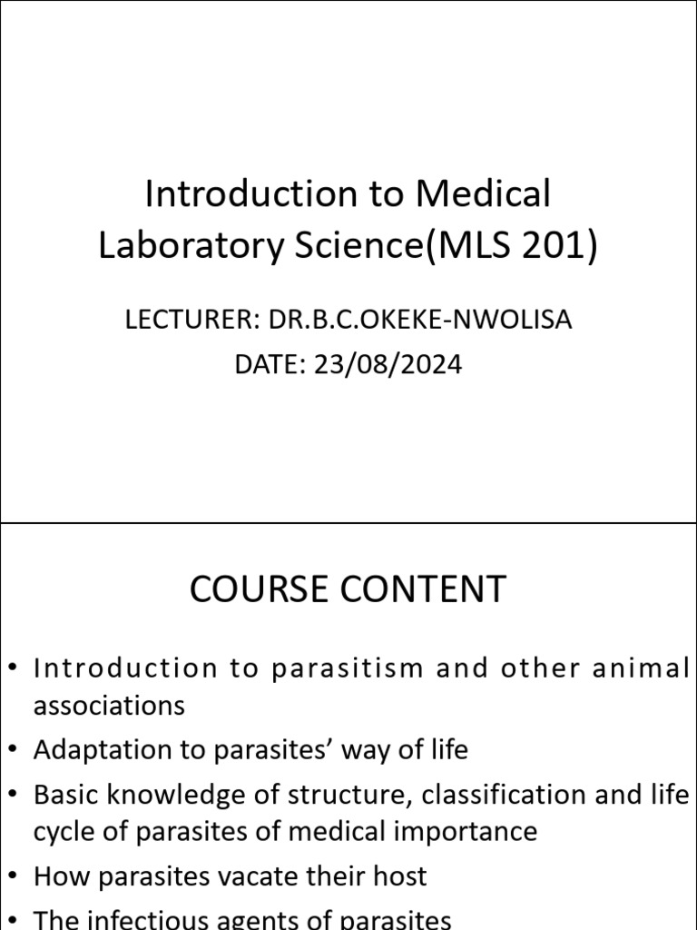 Introduction To Medical Laboratory Science | PDF | Diseases And Disorders | Parasitology