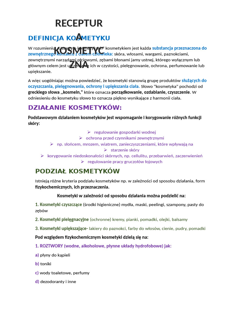 Receptura Kosmetyczna | PDF