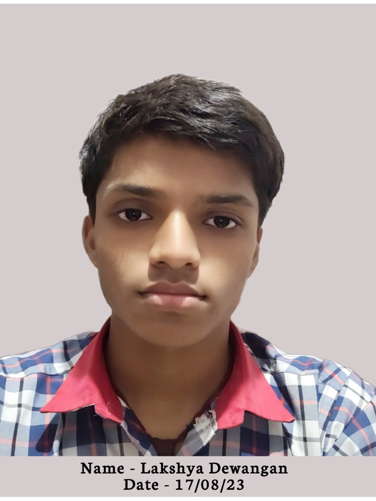 Lakshya Dewangan Passport Size Photo | PDF