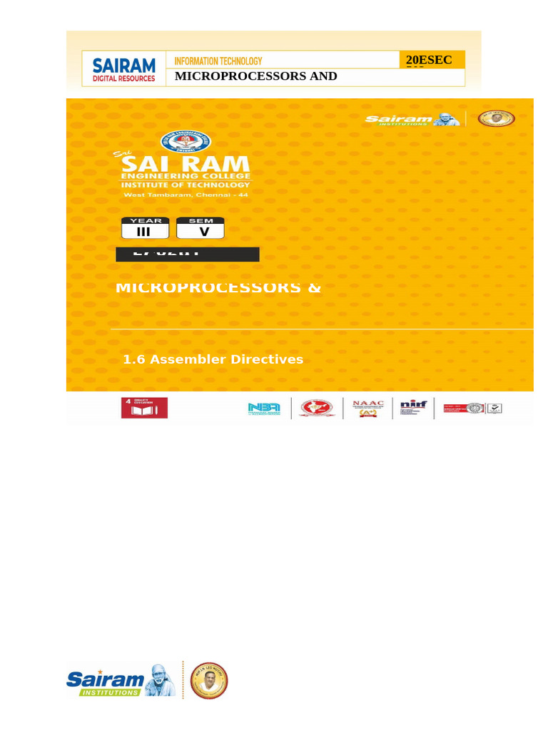 2.3 Assembler Directives | PDF | Assembly Language | Computer Engineering