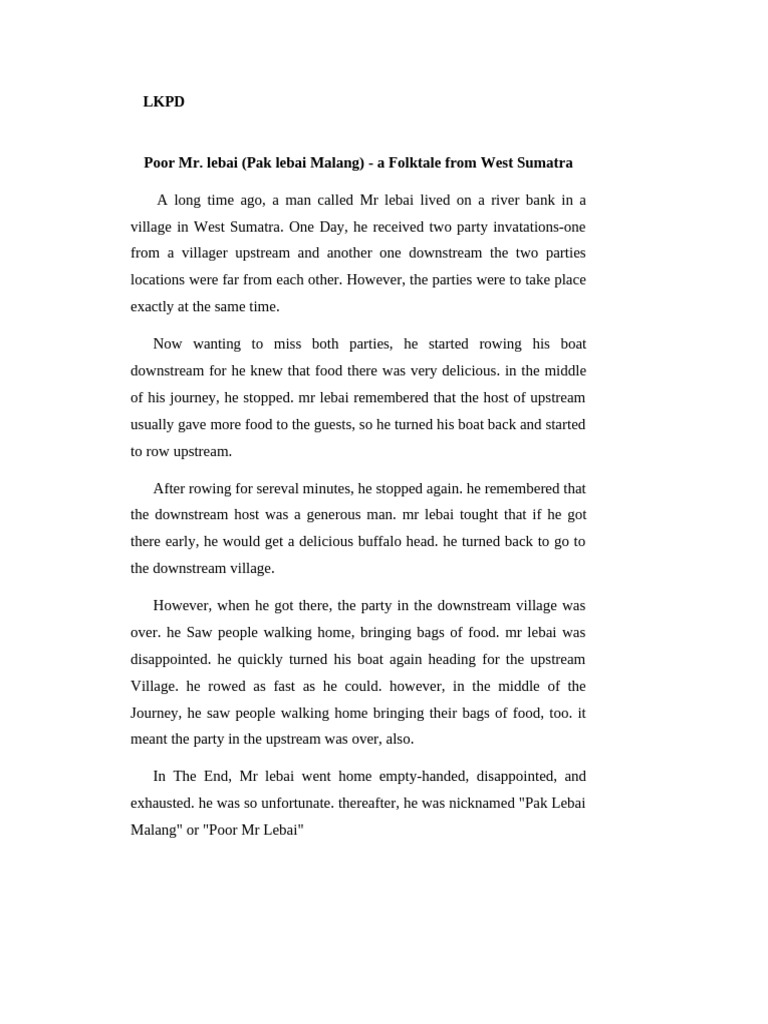 LKPD Narrative Text | PDF